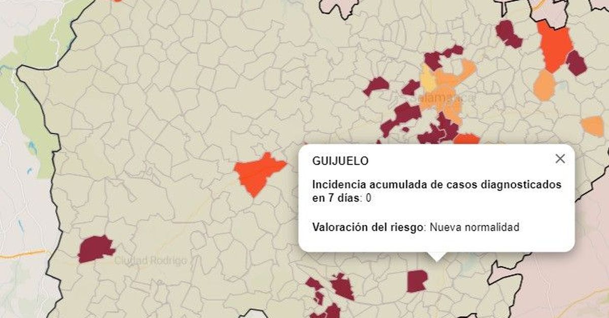 Mapa del coronavirus: Guijuelo registra una incidencia de 0 casos en ...